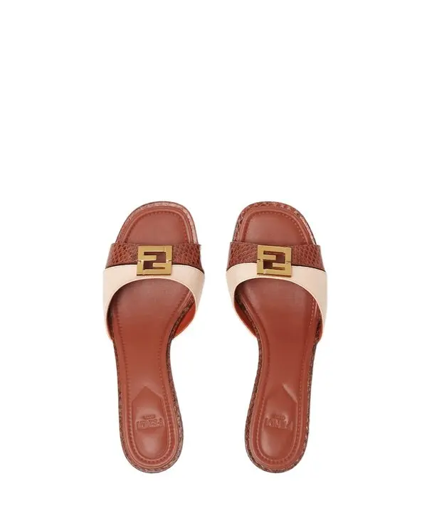 Fendi Ff Buckled Slip-on Heeled Sandals