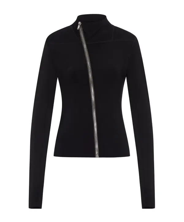 Rick Owens High-neck Zipped Jacket - Black