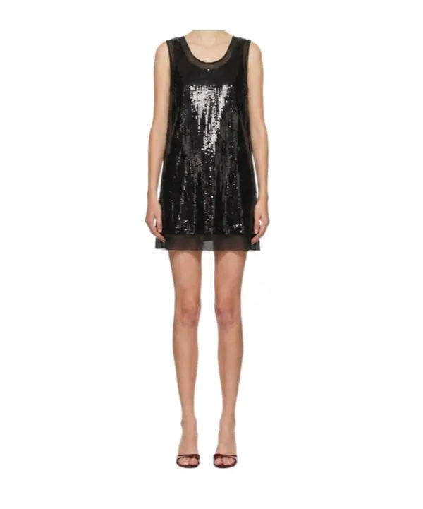 Marissa Chiara Sleeveless Sequined Round Neck Dress