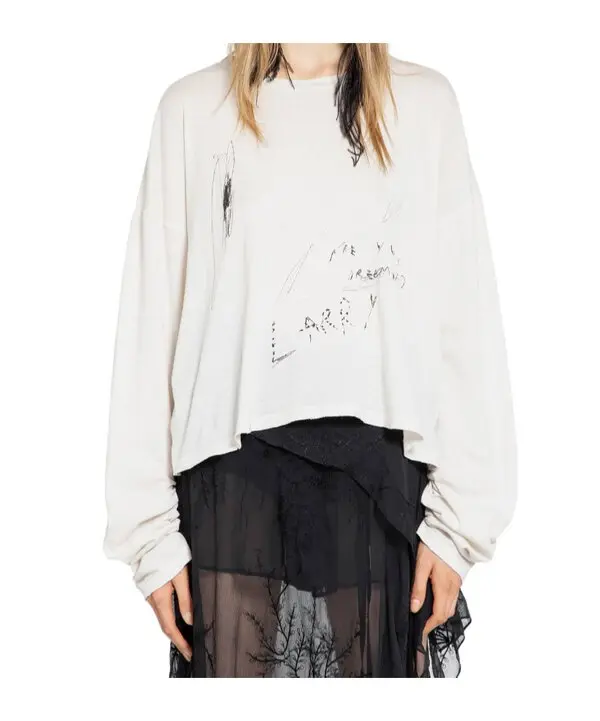 ANN DEMEULEMEESTER Long-sleeved T-shirt - White