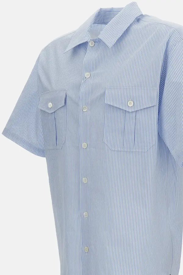 MAISON MARGIELA Striped Short-sleeved Shirt - Blue