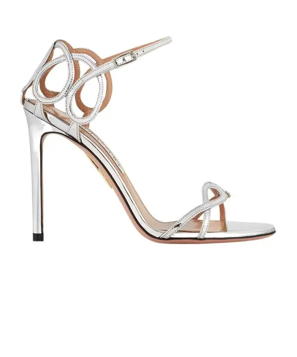 AQUAZZURA Hula Cutout-strap Stiletto Sandals - Silver
