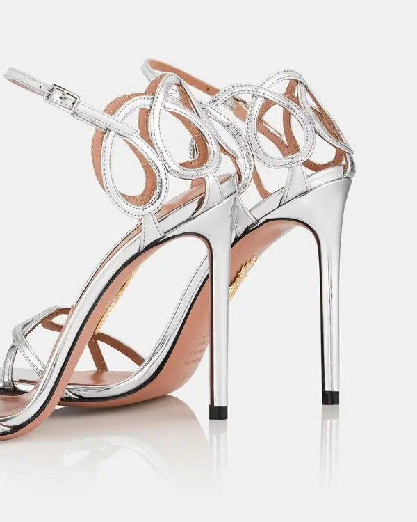 AQUAZZURA Hula Cutout-strap Stiletto Sandals - Silver
