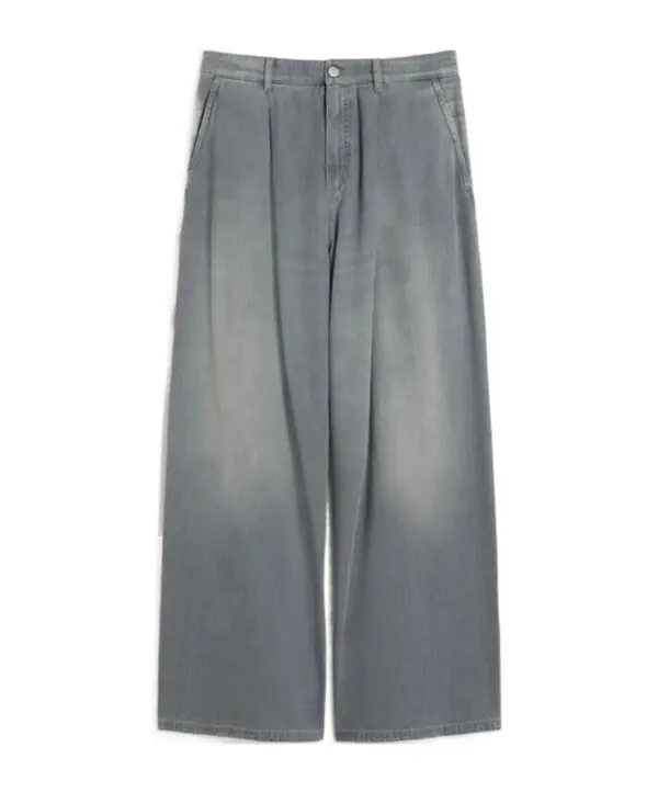 Max Mara Pleated Wide-leg Jeans - Medium Gray