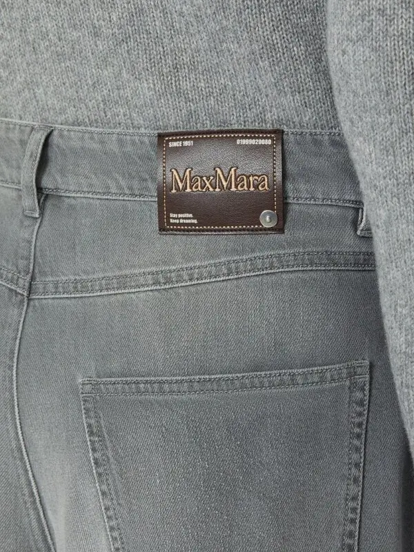 Max Mara Pleated Wide-leg Jeans - Medium Gray