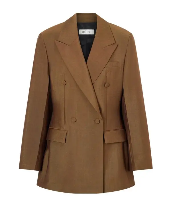 RÓHE Hourglass Double Breasted Blazer - Brown
