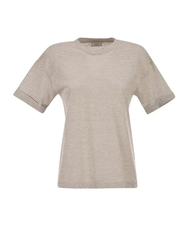 Peserico Striped T-shirt - Nude