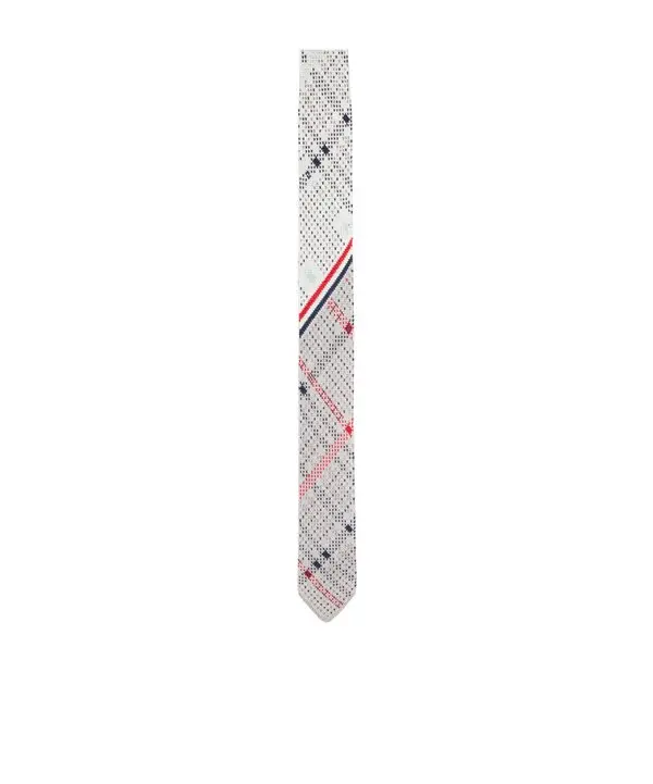 Thom Browne Plaid Check Silk Knit Neck Tie - Multi-color