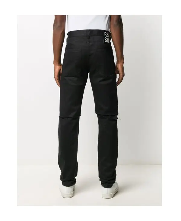 Raf Simons Straight Leg Jeans With Knee Slits