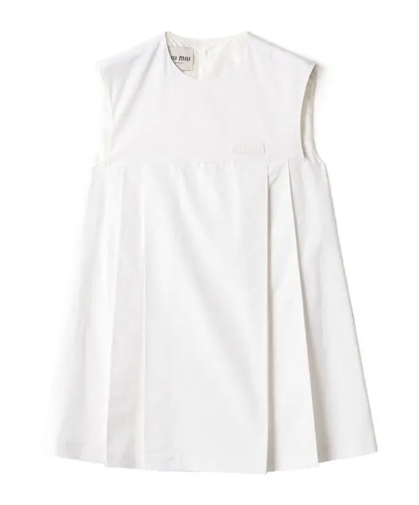 Miu Miu Sleeveless Flared Mini Dress - White