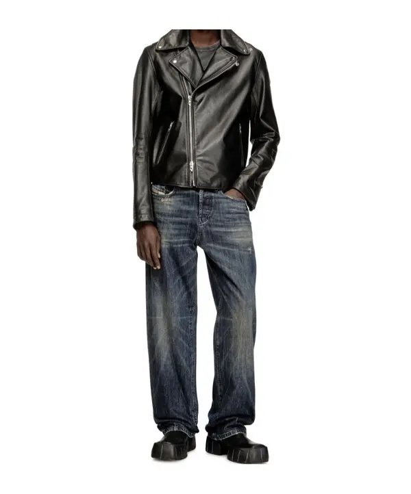 DIESEL® Leather Biker Jacket - Black