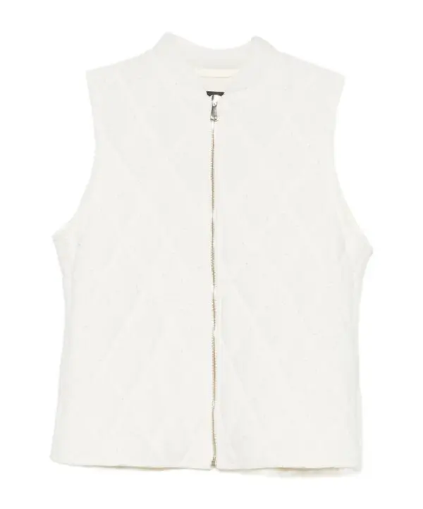 Fabiana Filippi Quilted Zip Vest - White