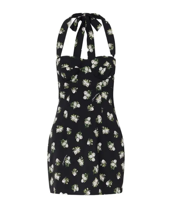 Dolce & Gabbana Floral Halterneck Mini Dress