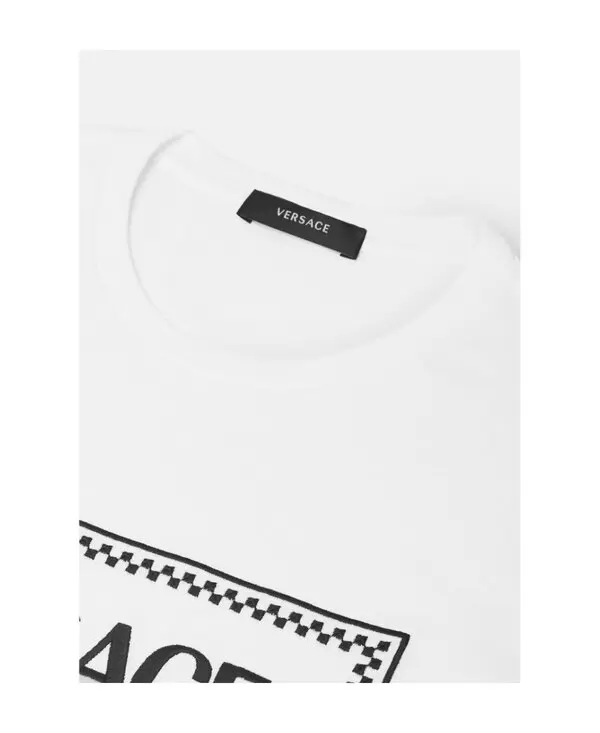 Versace Logo Embroidered Crewneck T-shirt