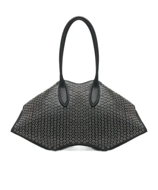 Alexander McQueen Manta Shoulder Bag With Studded Detail - Black