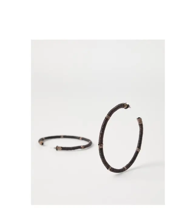 Brunello Cucinelli Monili Embellished Hoop Earrings