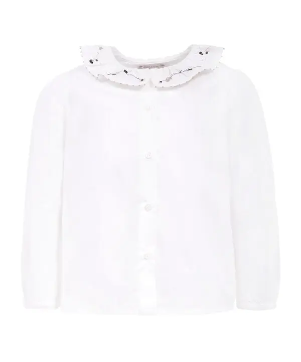 Bonpoint Jora Long-sleeved Ruffled Collar Shirt