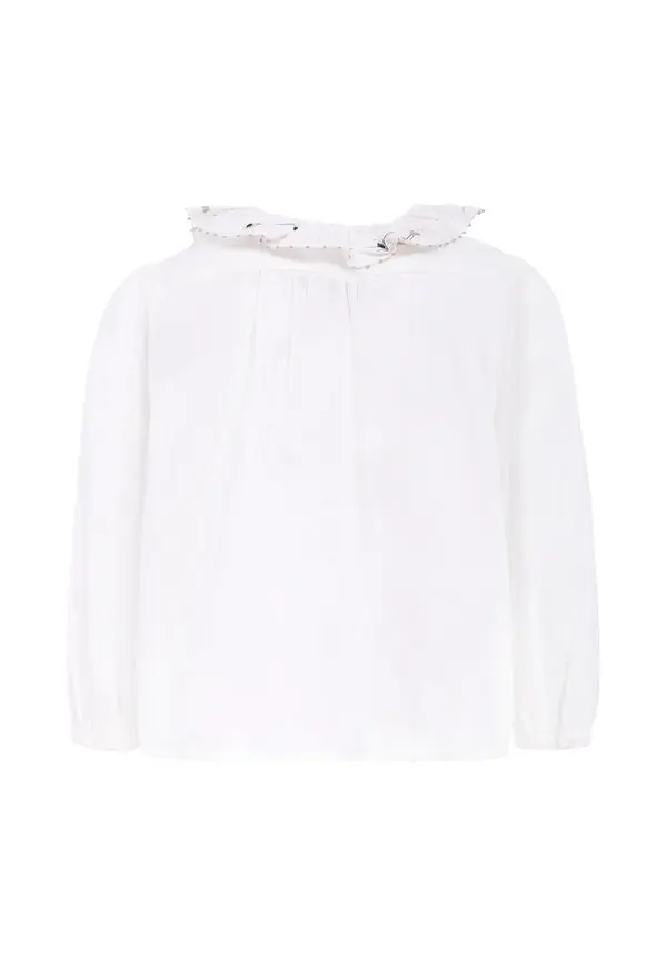 Bonpoint Jora Long-sleeved Ruffled Collar Shirt