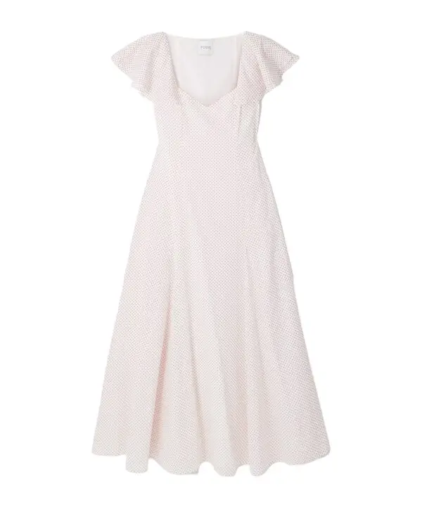 Posse Marlowe Flutter Scoop-neck Midi Dress - No