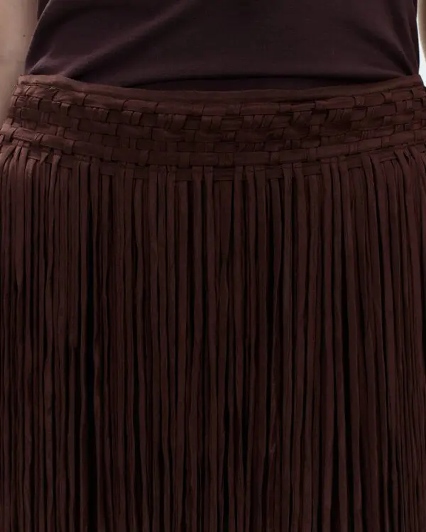 ALYSI Maxi Skirt With Fringe Detail