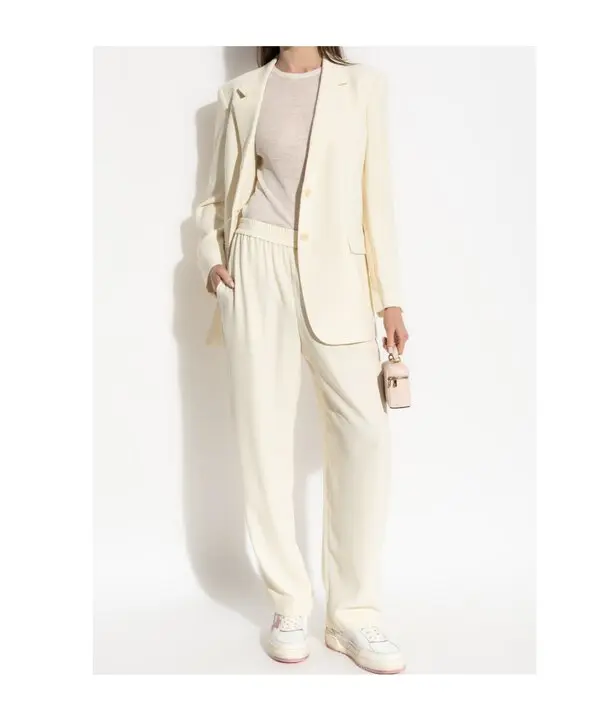 Theory Elasticated Waist Trousers - Yellow