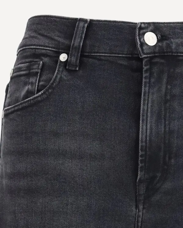 7 For All Mankind Stovepipe Straight Jeans - Black