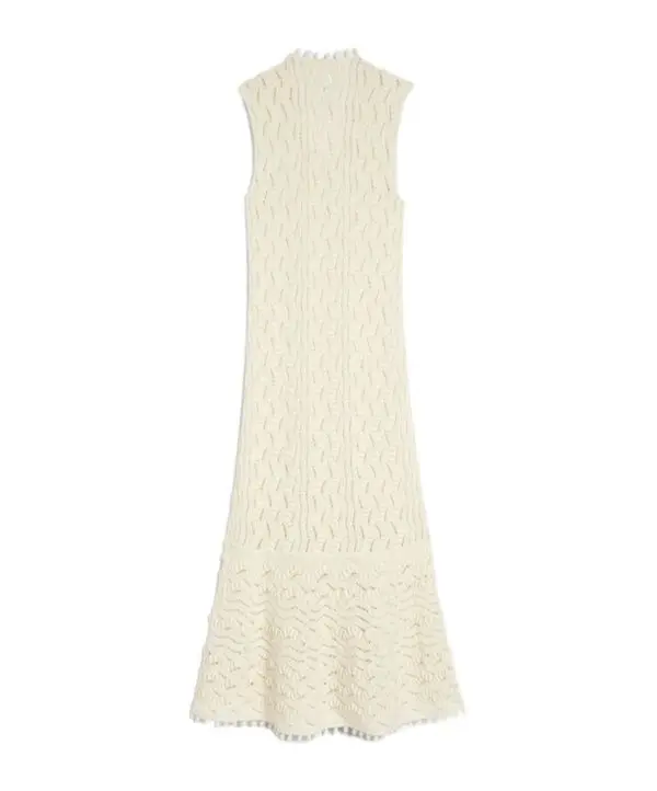 JIL SANDER V-neck Sleeveless Knitted Maxi Dress
