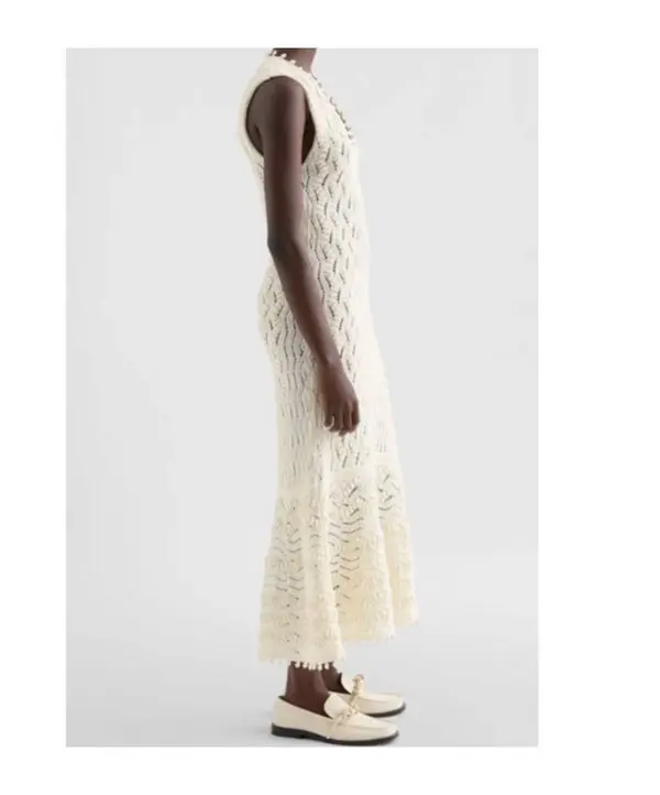 JIL SANDER V-neck Sleeveless Knitted Maxi Dress