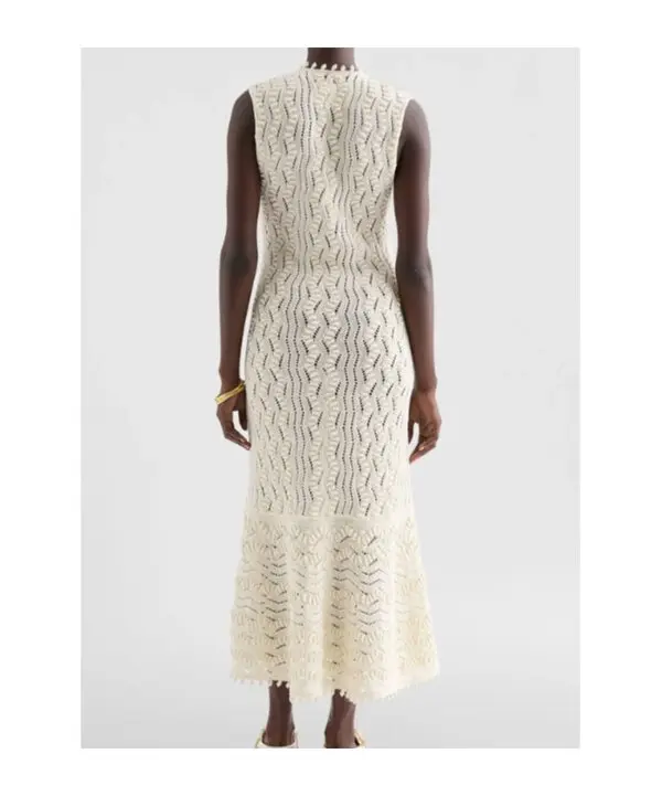 JIL SANDER V-neck Sleeveless Knitted Maxi Dress