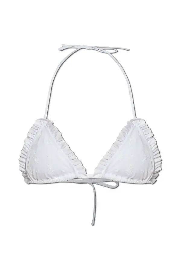 Chloé Ruffled Bikini Top - White