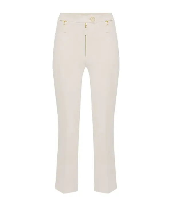 Elisabetta Franchi Slim Fit Trousers - Milk Color