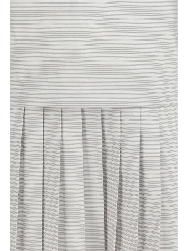 Thom Browne Striped Pleated Polo Mini Dress - Medium Gray