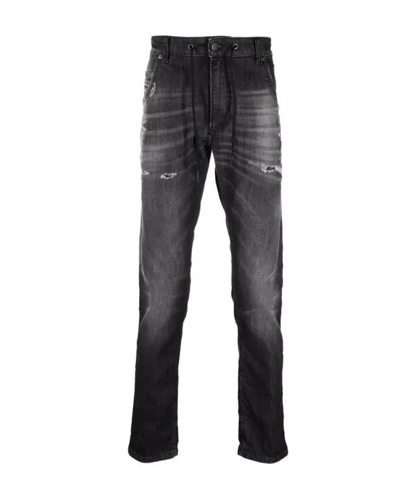 DIESEL® Faded Distressed Slim Jeans - Black