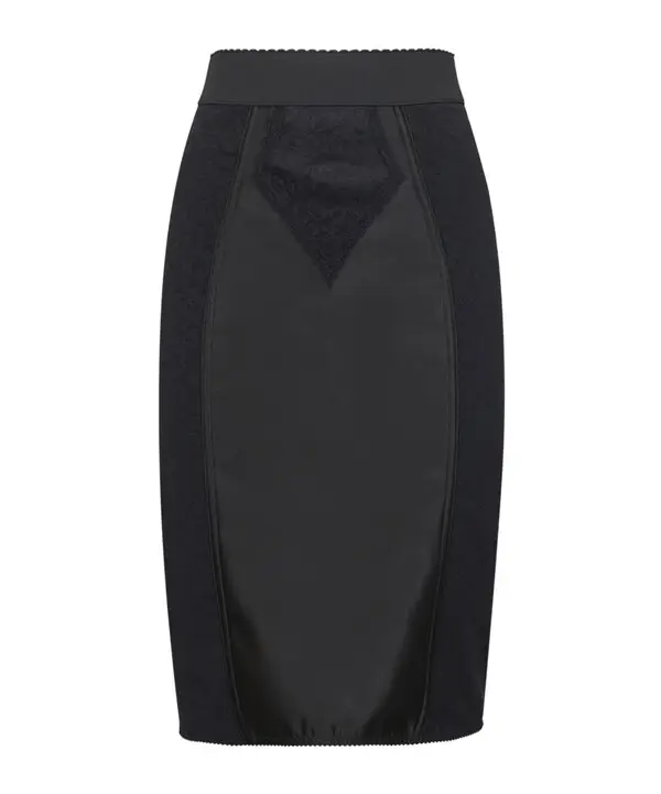Dolce & Gabbana Lace Panel Midi Skirt - Black