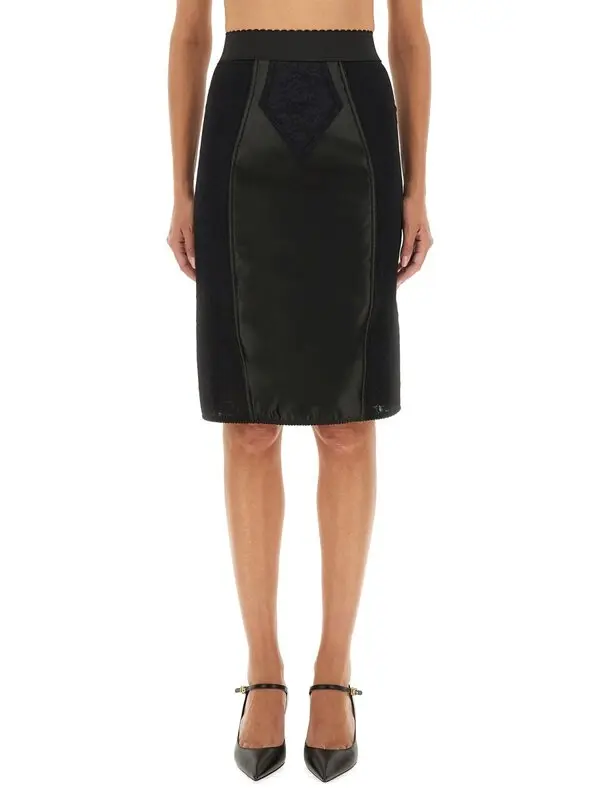 Dolce & Gabbana Lace Panel Midi Skirt
