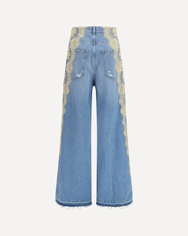Dolce & Gabbana Paneled Lace Jeans - No