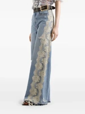 Dolce & Gabbana Paneled Lace Jeans - No