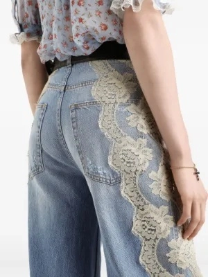 Dolce & Gabbana Paneled Lace Jeans - No