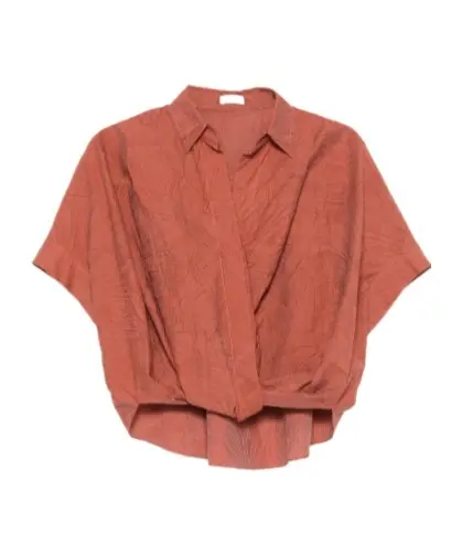 Brunello Cucinelli Patterned Short Sleeve Blouse - Red