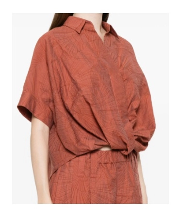 Brunello Cucinelli Patterned Short Sleeve Blouse