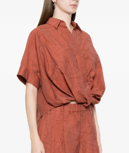 Brunello Cucinelli Patterned Short Sleeve Blouse