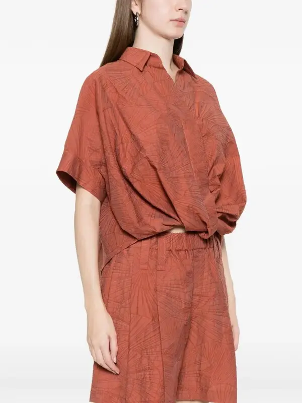 Brunello Cucinelli Patterned Short Sleeve Blouse