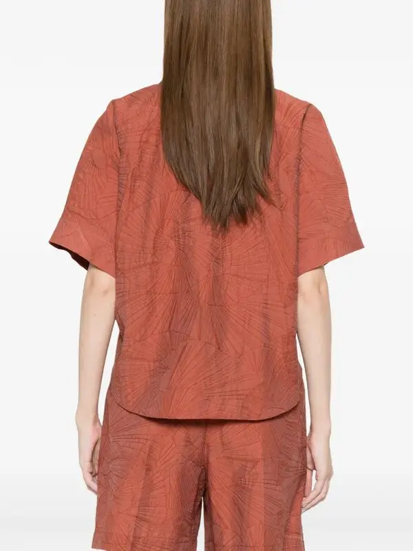 Brunello Cucinelli Patterned Short Sleeve Blouse