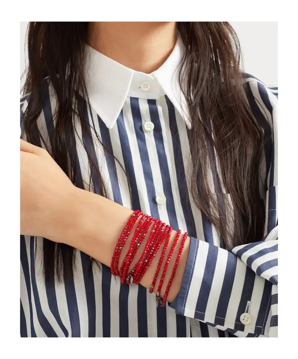 Brunello Cucinelli Beaded Bracelet With Logo Clasp - Red
