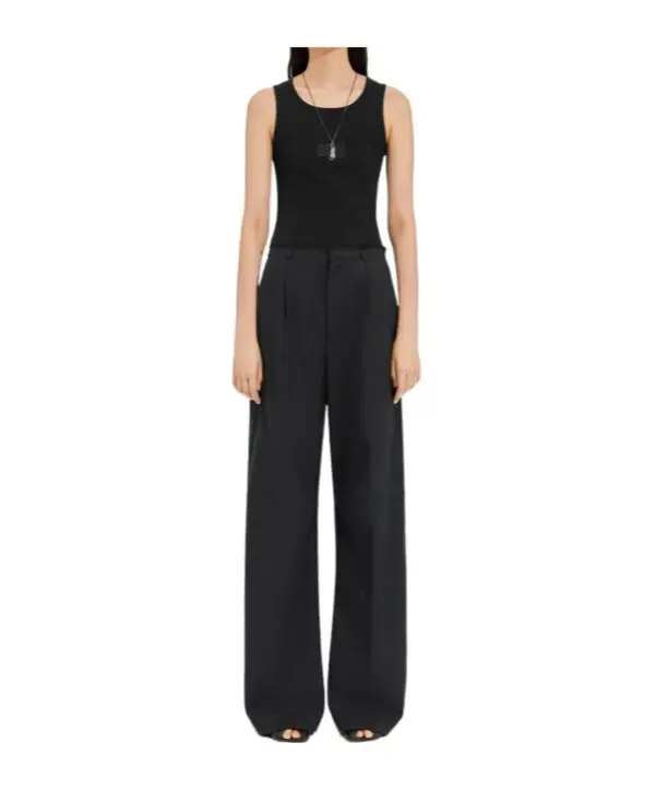 MAISON MARGIELA Pinstripe Wide-leg Trousers - Black
