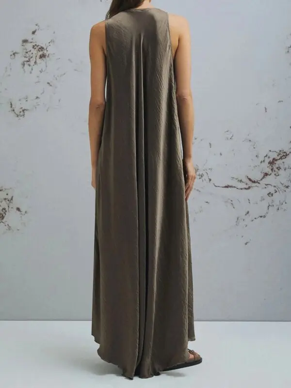 Marella Crinkle Twill Maxi Dress With Belt