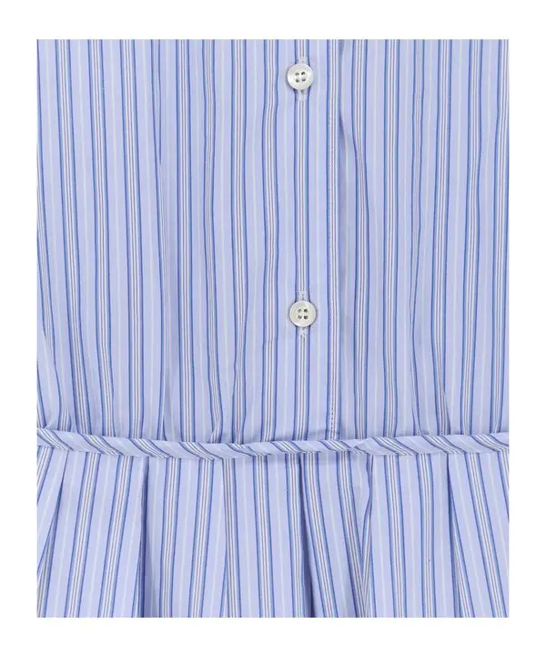 Aspesi Striped Pleated Dress - Blue
