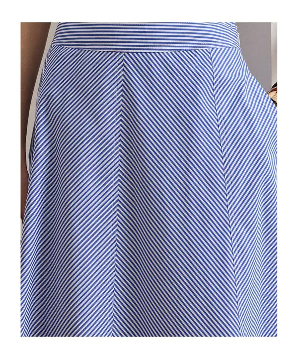 Ralph Lauren Striped Chevron Panel Midi Skirt
