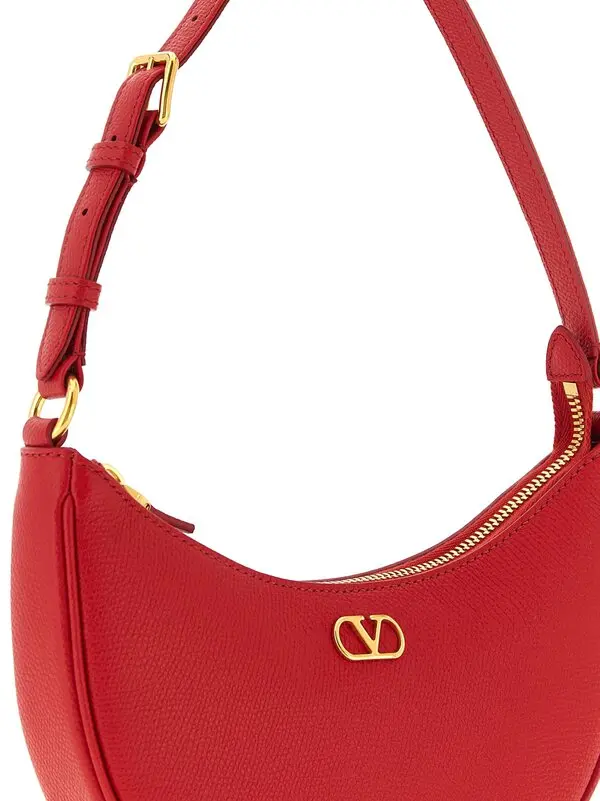 Valentino Garavani Vlogo Signature Zip-up Mini Shoulder Bag - Red