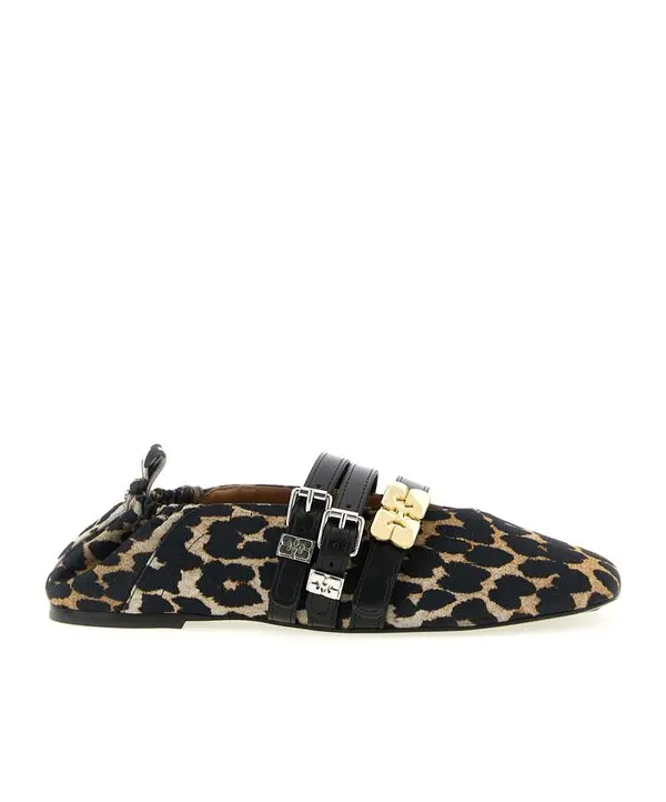 GANNI Sue Triple Buckled Ballet Flats - Multicolor